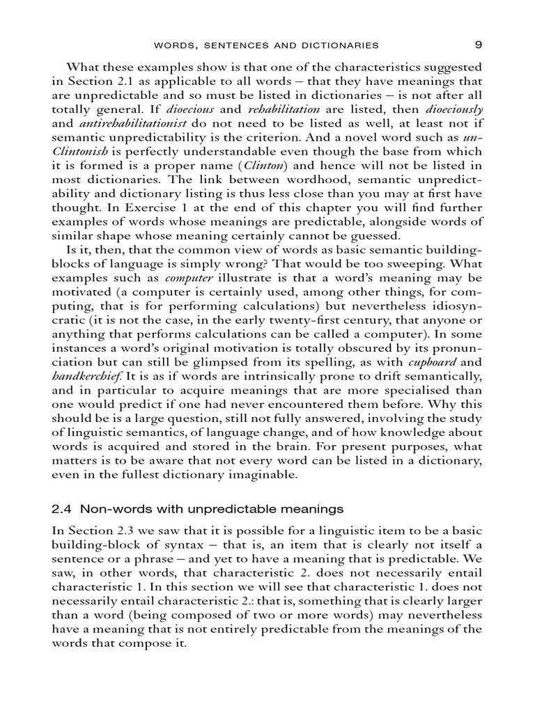 II Part - Words, Sentences and Dicitionaries in An Introduction To ...
