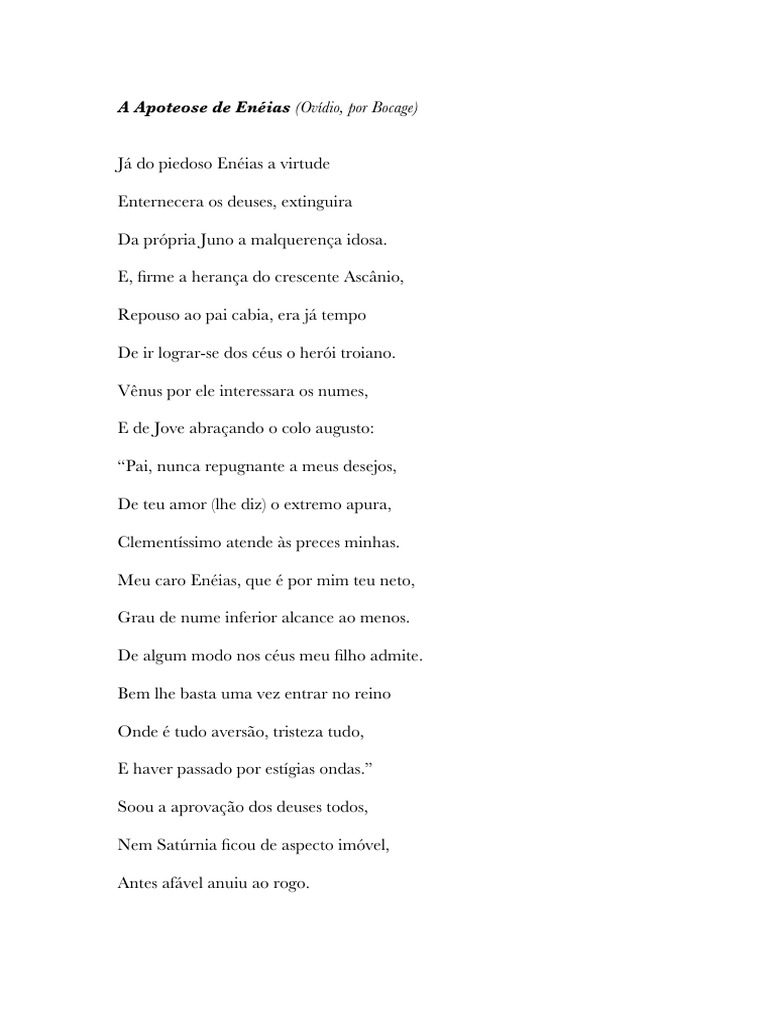 Apoteose de Enéias em Ovídio | PDF