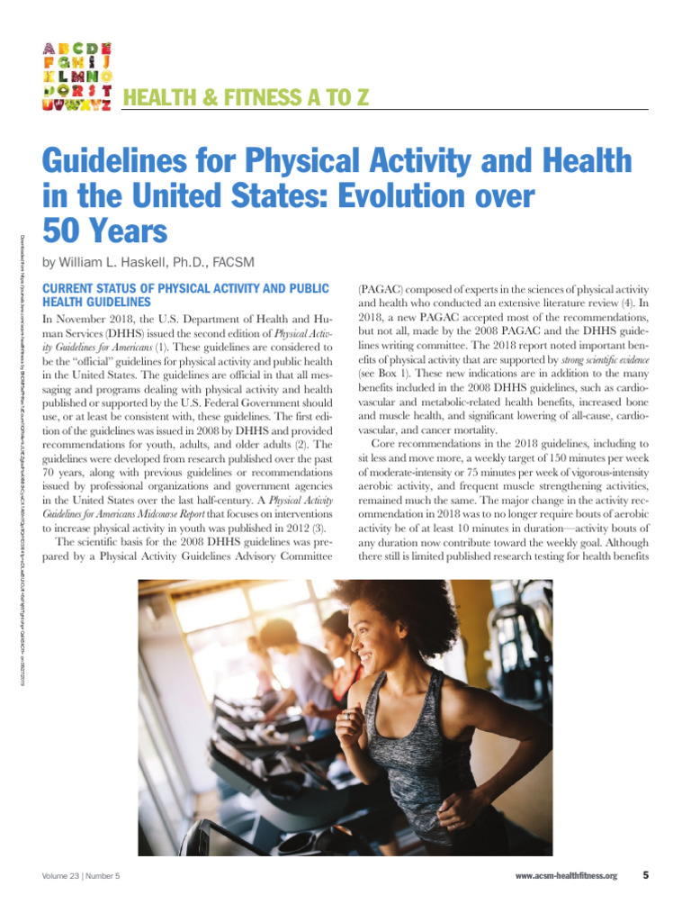 50 Years Evolution Guidelines For Physical Activity and Health ACSM ...