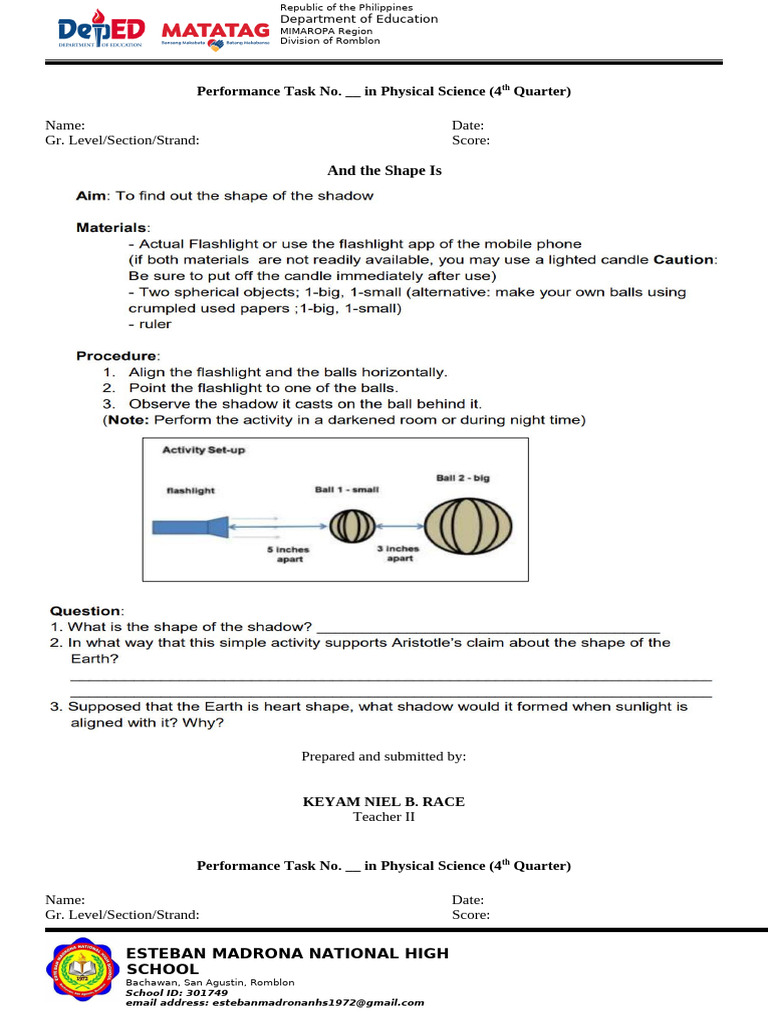 Laboratory Expirement (Physical Science 2nd QTR) | PDF | Natural ...