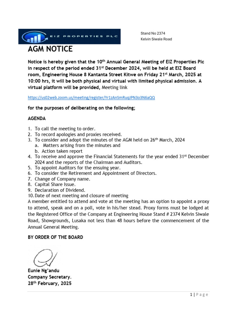 AGM NOTICE 21 March 2025 02 | PDF