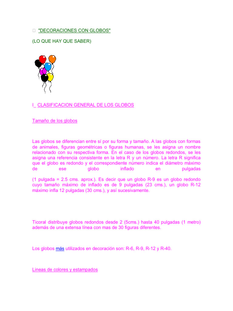 Toaz.info Guia de Decoraciones Con Globos Pr 729ae6fd6016a420cc9b79e9e919e469 | PDF