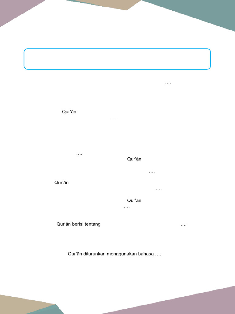 Lat Soal - Bab 7 - Pai - Kelas 3 | PDF