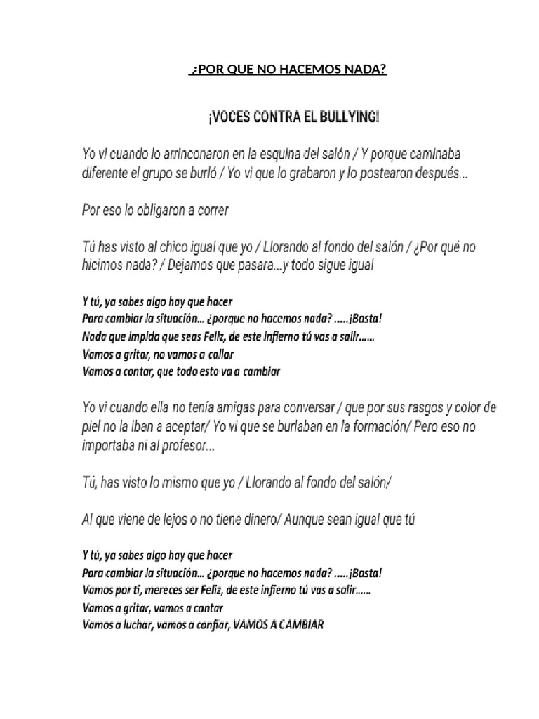 Por Que No Hacemos Nada - Letra | PDF