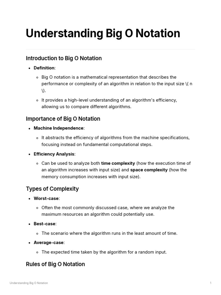 Understanding Big O Notation | PDF | Computational Complexity Theory | Time Complexity