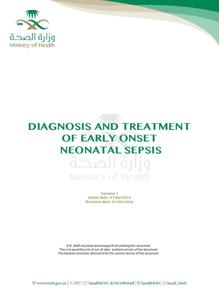 Nicu Diagnosis and Management Guidelines of Eos | PDF | Neonatal ...