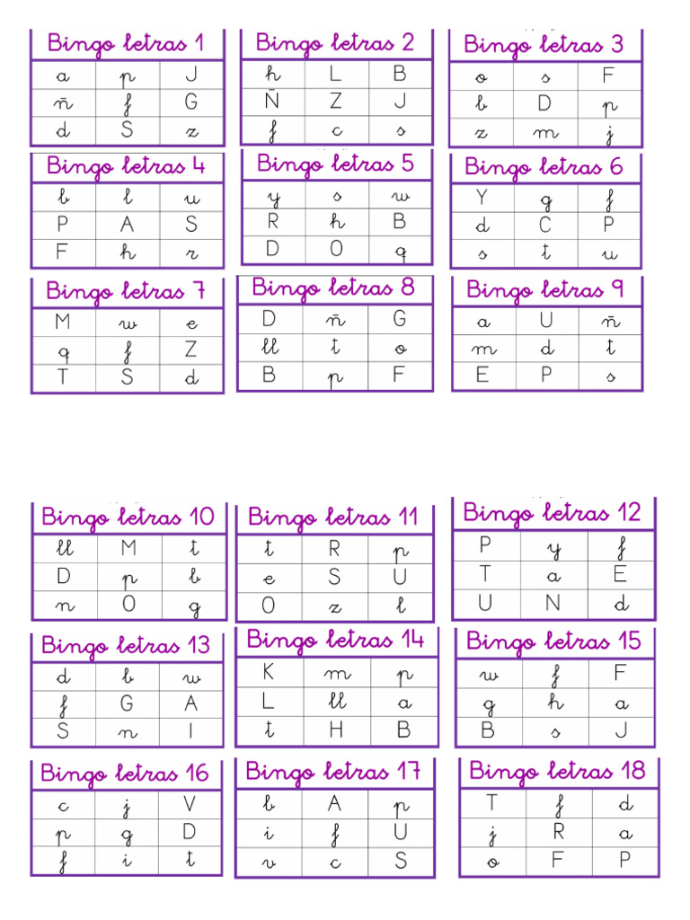 Bingo de Letras | PDF
