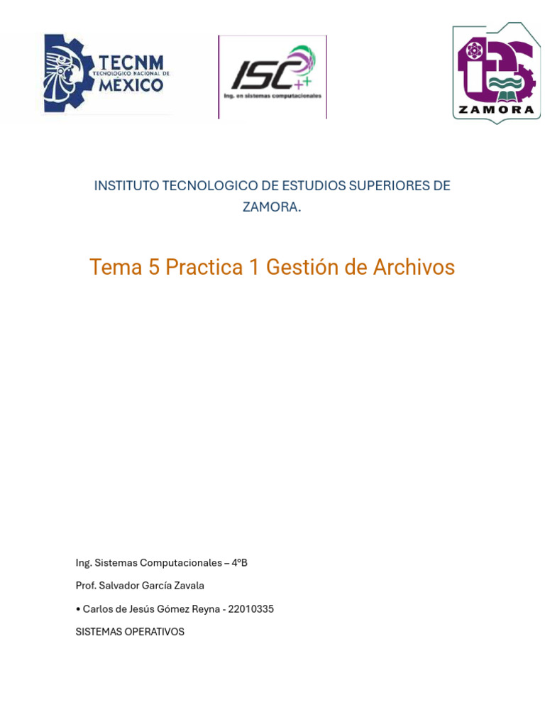 Tema 5 Practica 1 Gestión de Archivos | PDF | Archivo de computadora | Directorio (Computación)