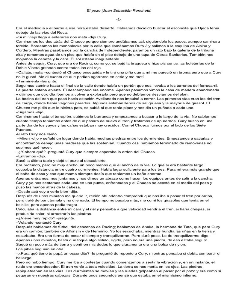 El Pozo Juan Sebastián Ronchetti | PDF | Tren | Transporte ferroviario