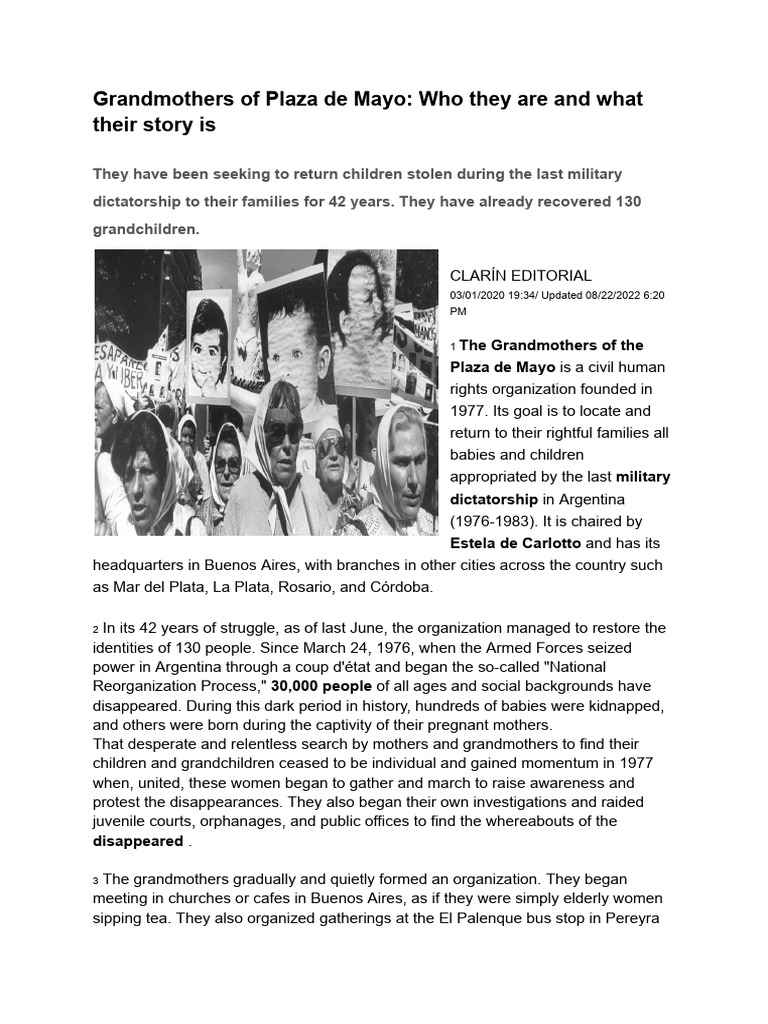 Grandmothers of Plaza de Mayo | PDF | Human Rights | Human Rights Abuses