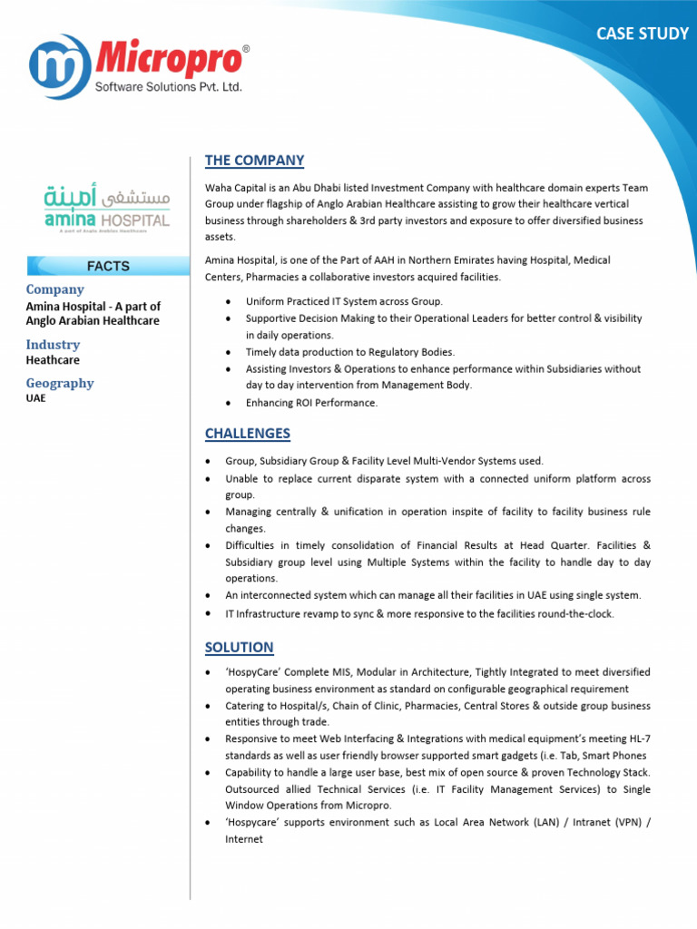 AMINA Group Case Study V1 | PDF | Computing