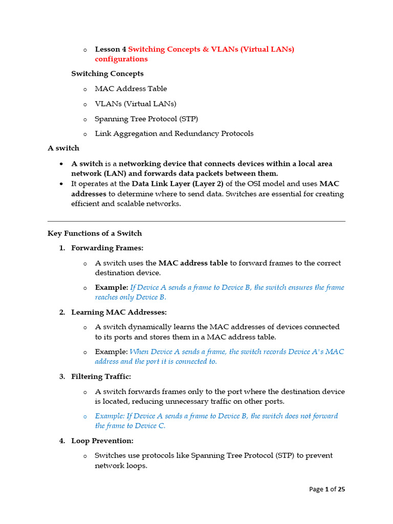 Lesson4 VLAN Configuration | PDF | Network Switch | Computer Network