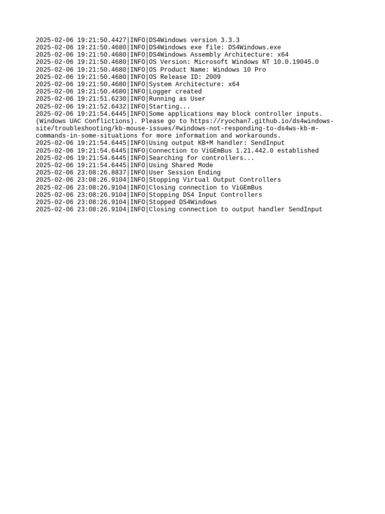 Ds4windows Log | PDF