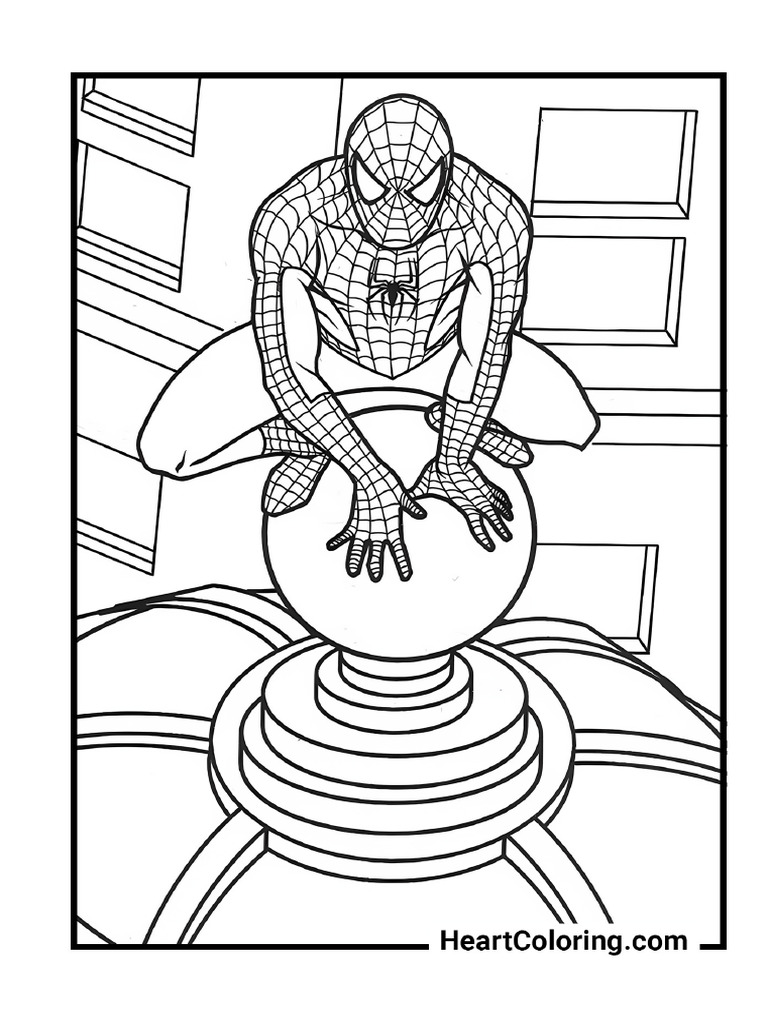 3149 11 On Top of A High Rise Building Spider Man Coloring Pages | PDF