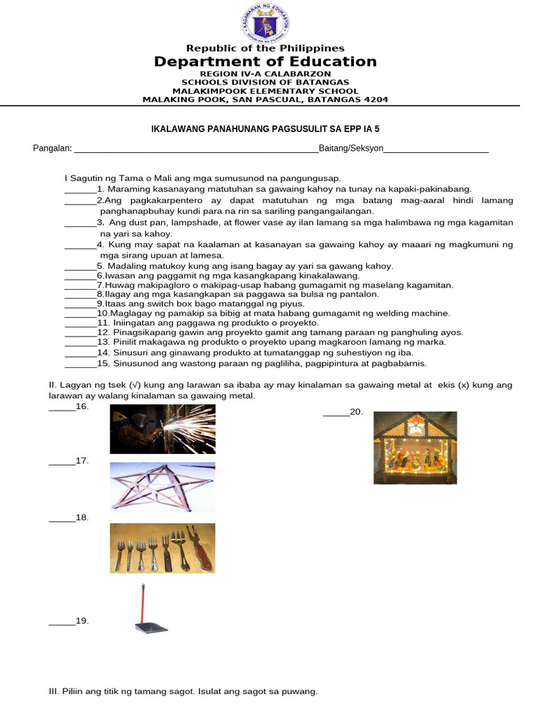 PT - Epp-Ia 5 - Q1 | PDF