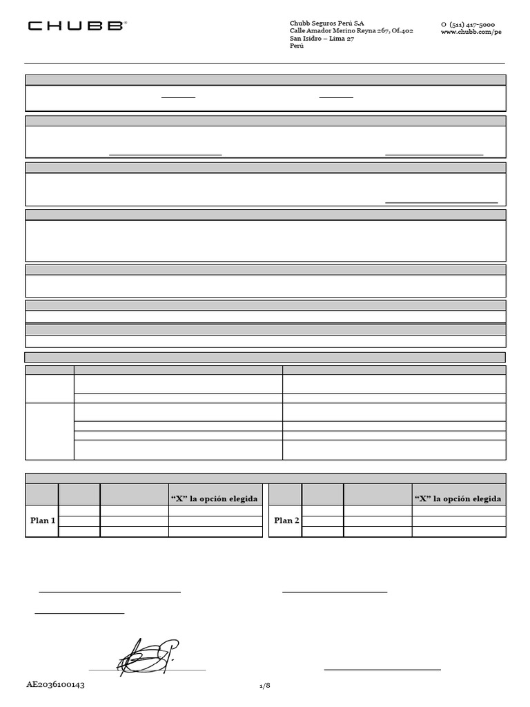 Seguro Plus Salud Chubb Perú | PDF | Póliza de seguros | Seguro