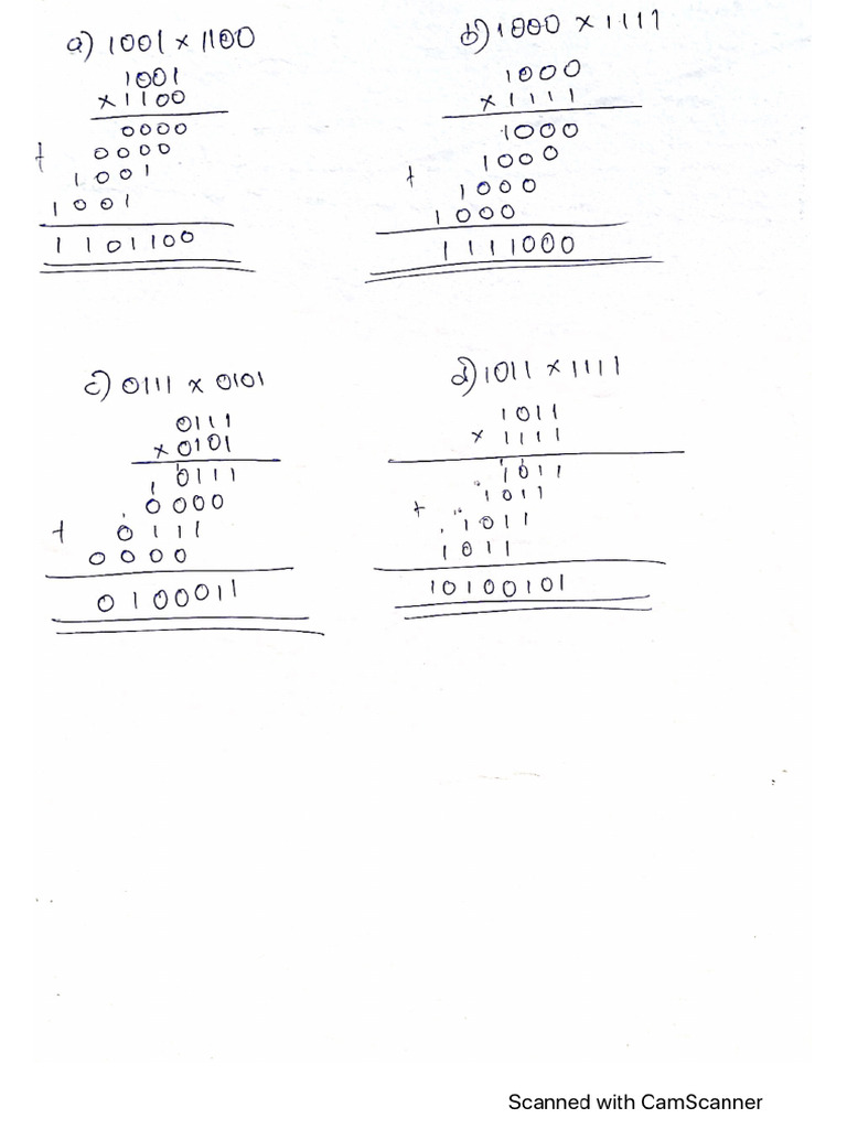 Binary Multiplication | PDF