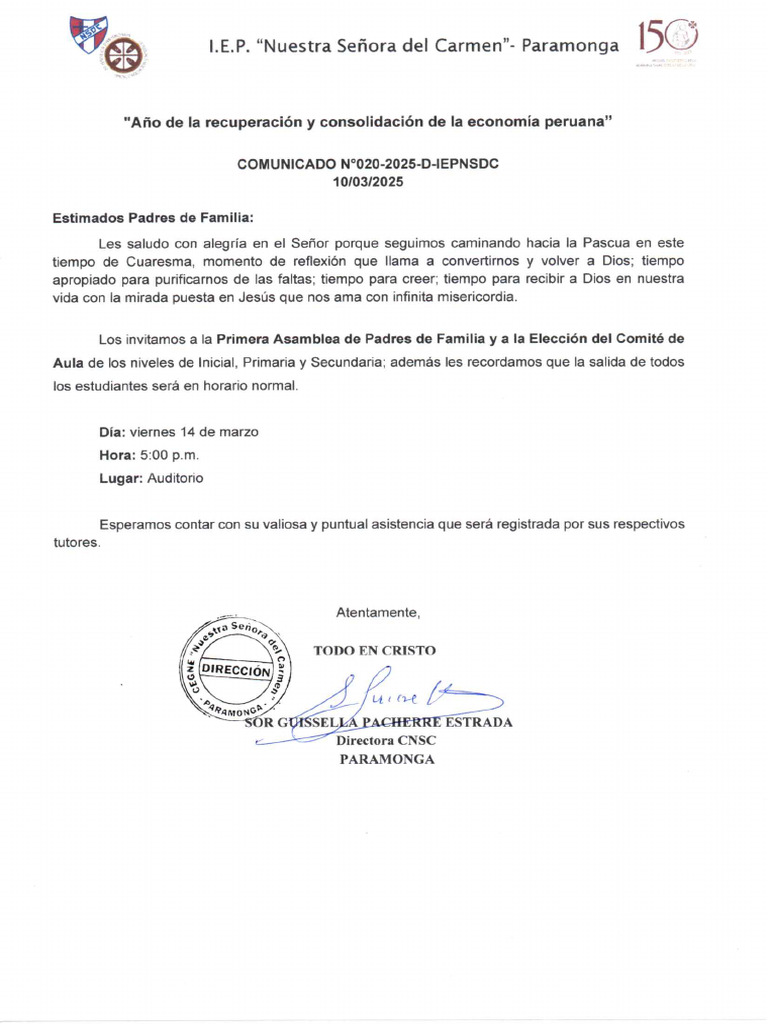 Comunicado N°20 (Ppffasamblea) | PDF