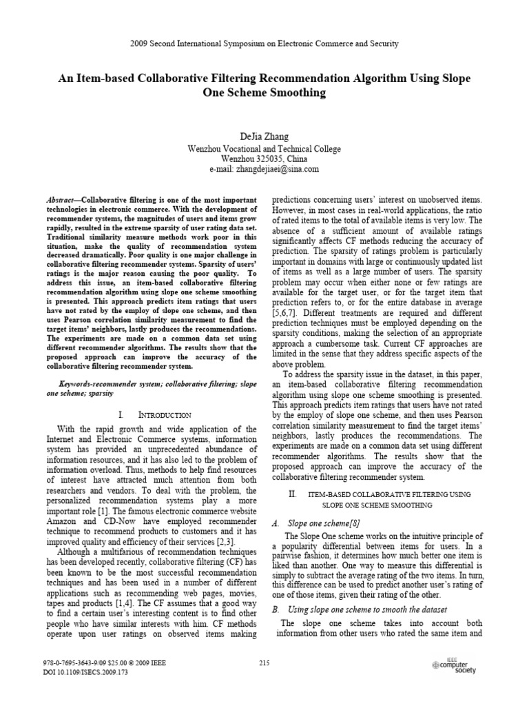 An Item-Based Collaborative Filtering Recommendation Algorithm Using ...