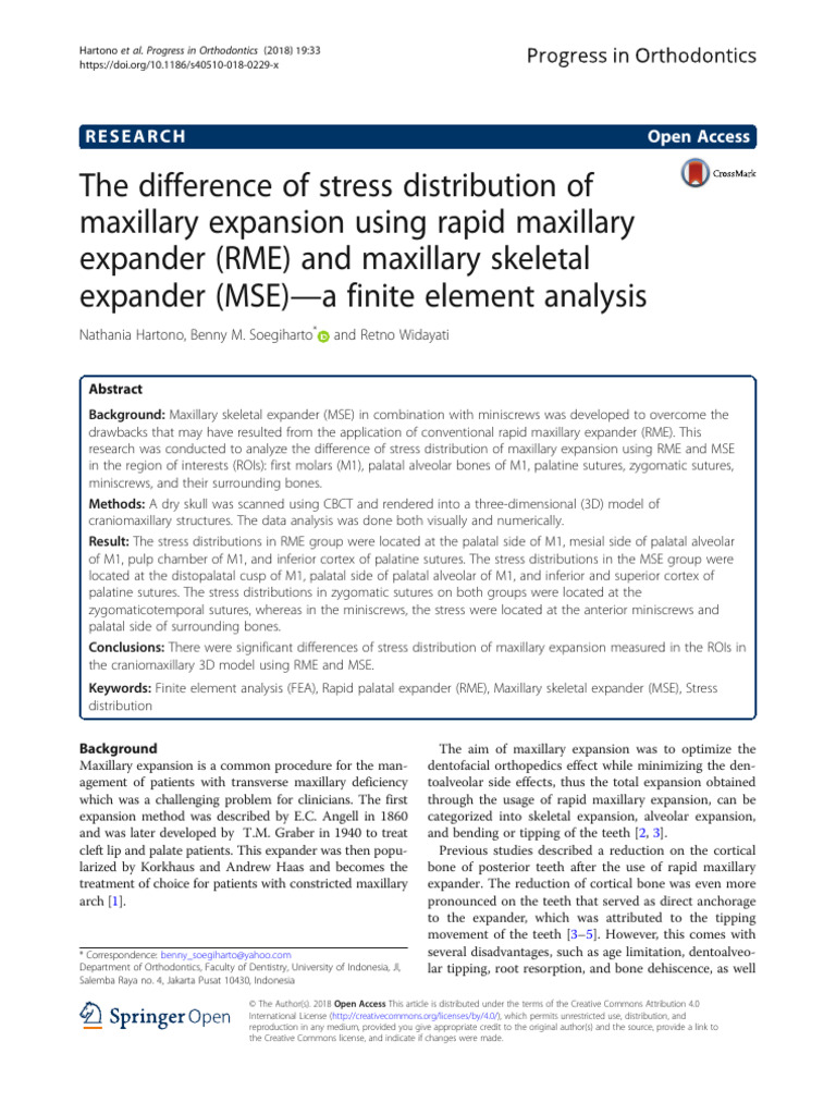 The Difference of Stress Distribution of Mx Expansion Using RME and MSE ...
