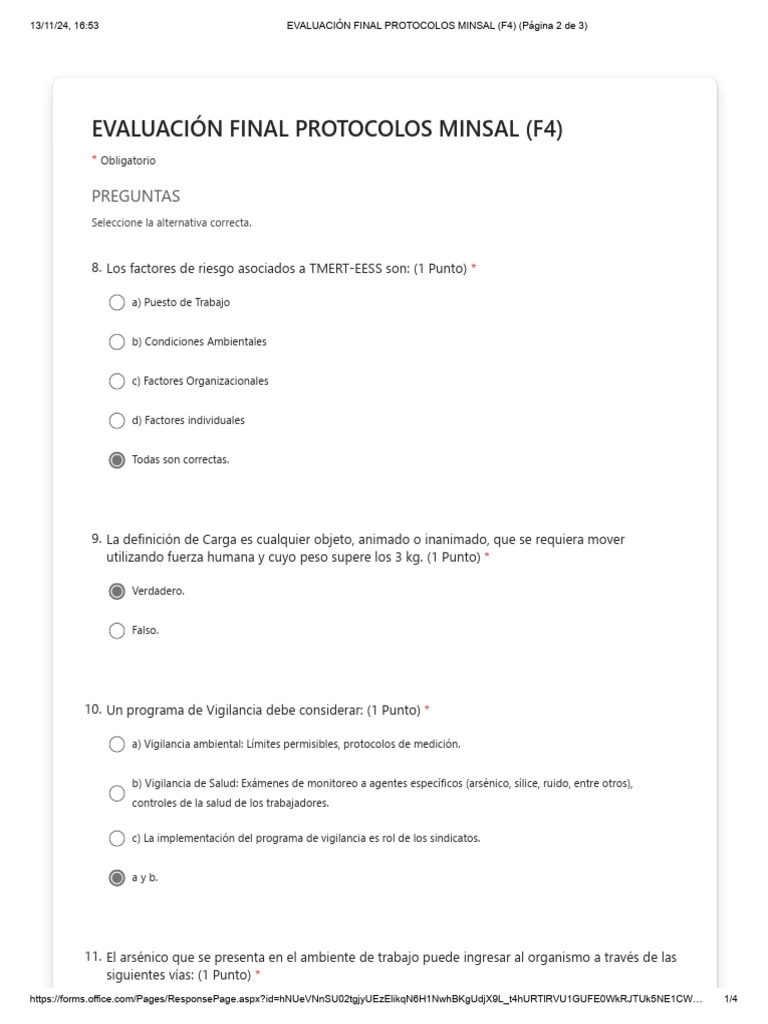 EVALUACIÓN FINAL PROTOCOLOS MINSAL (F4) (Página 2 de 3) | PDF | ruido