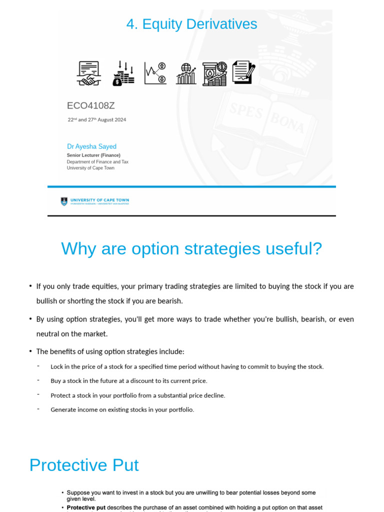 ECO4108Z SLIDES 4. Equity Derivatives | PDF | Option (Finance ...