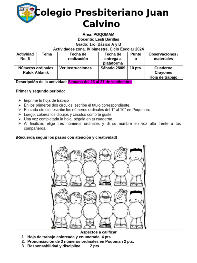 6 Guía Poqoman Primero Básico | PDF
