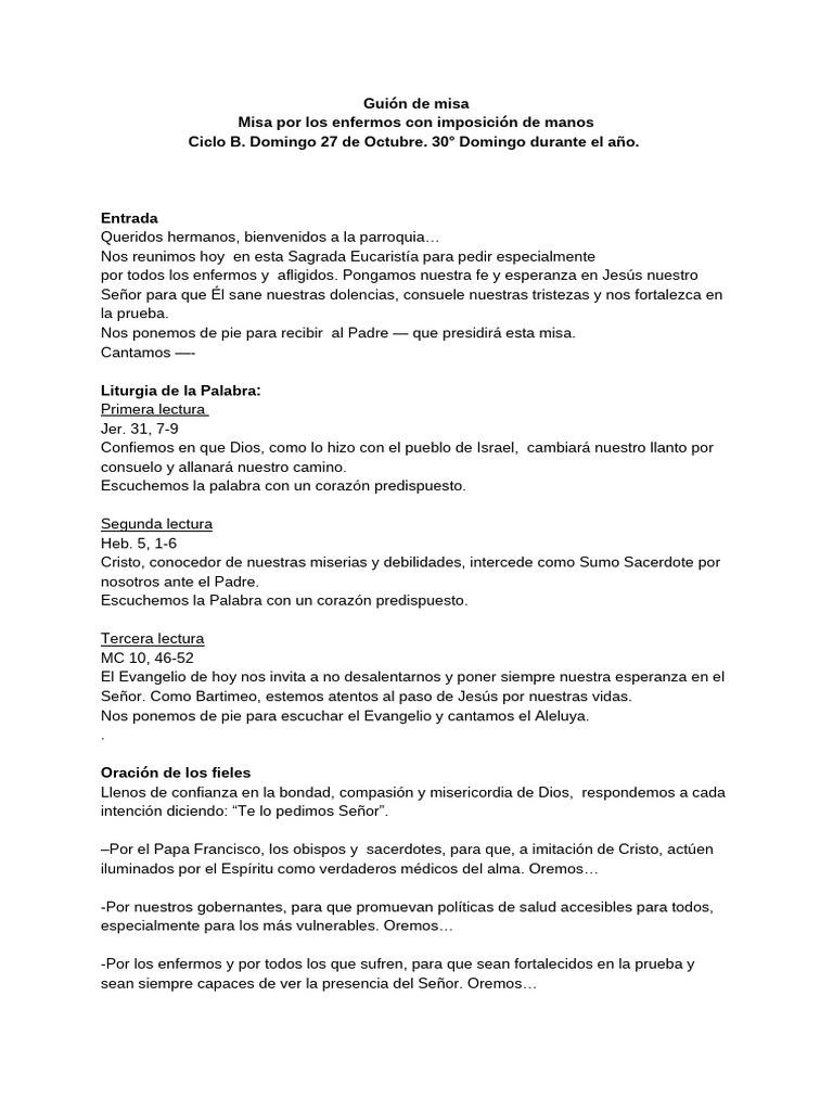 Montemurro Maria-Guión de Misa | PDF | eucaristía | Cristo (título)