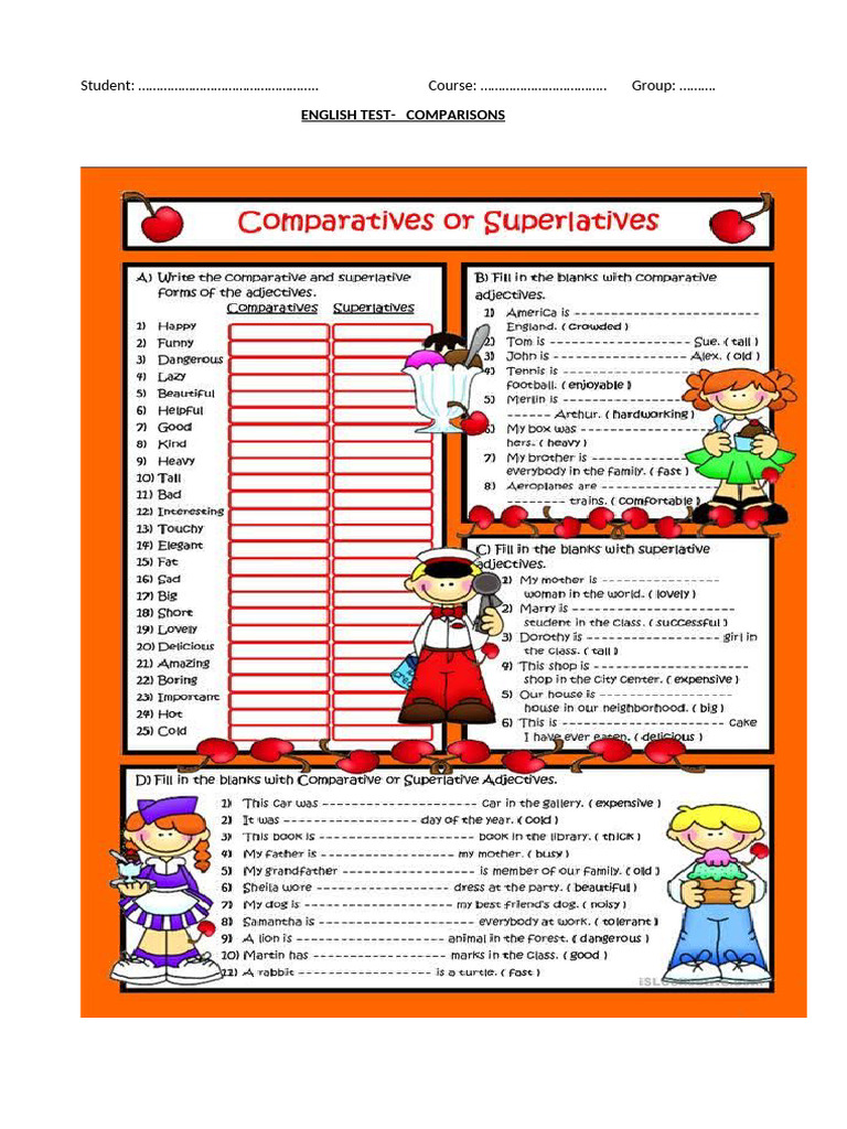 Comparatives Test | PDF