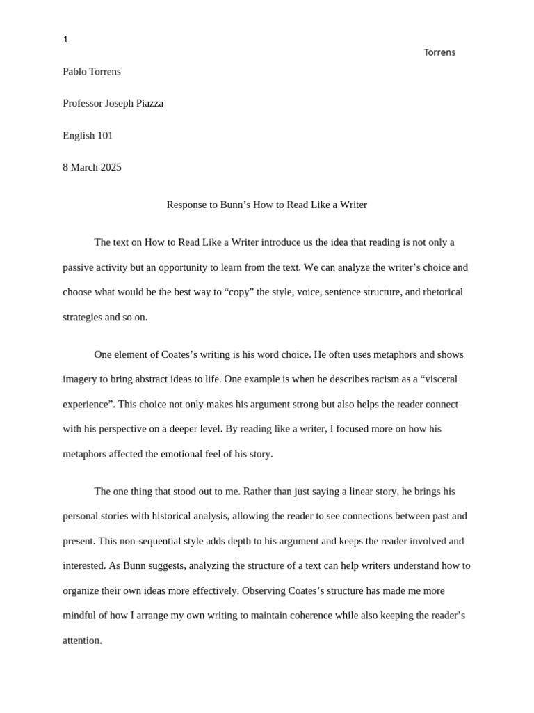 How To Read Like A Writer | PDF | Rhetoric | Learning