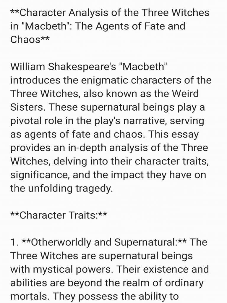 Character analysis of the three witches_230911_031155 | PDF