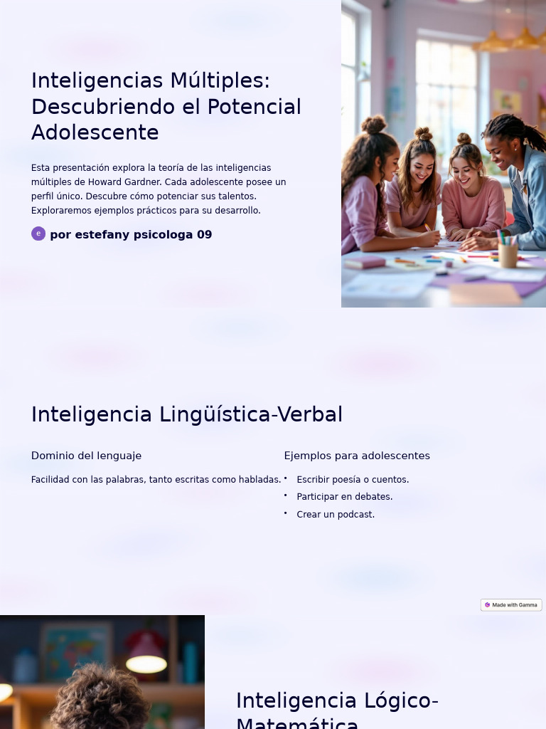 Inteligencias Multiples Descubriendo El Potencial Adolescente | PDF | Inteligencia | Psicología ...