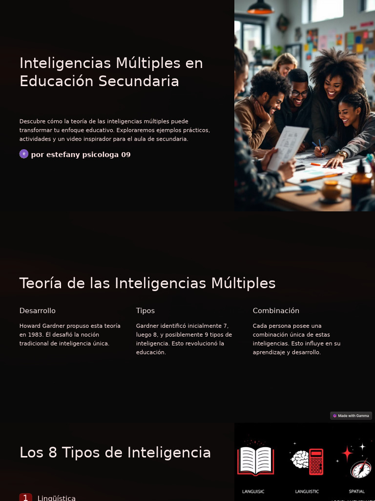 Inteligencias Multiples en Educacion Secundaria | PDF | Aprendizaje | Cognición