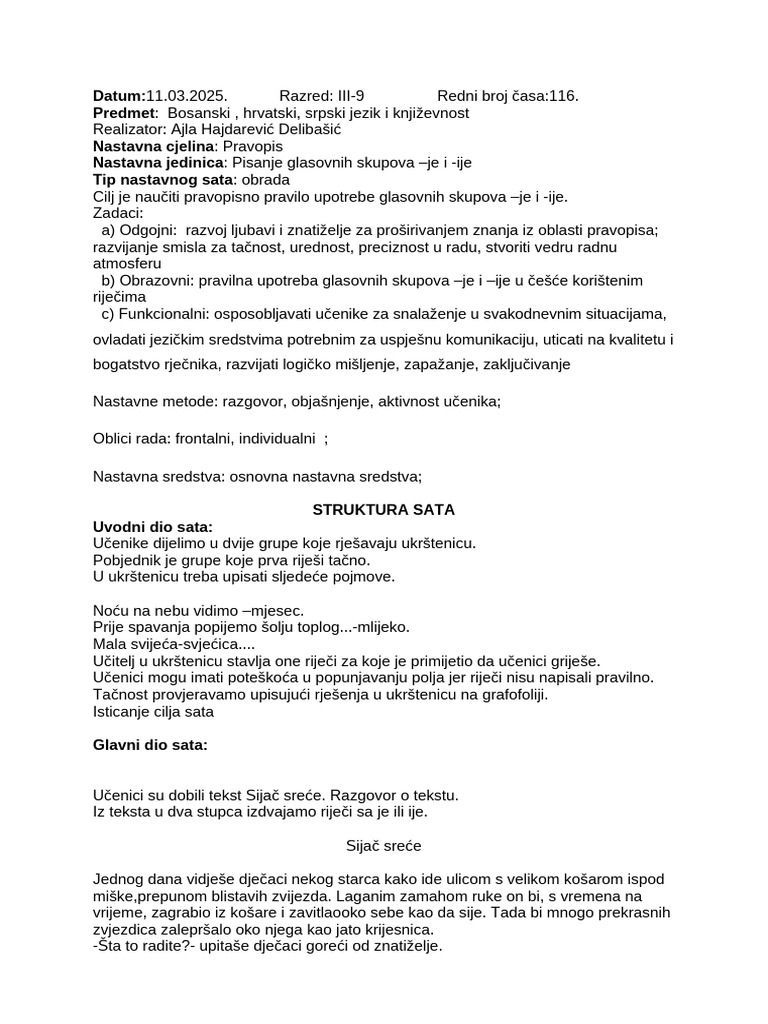 J Glasovni Skupovi-Je I - Ije | PDF