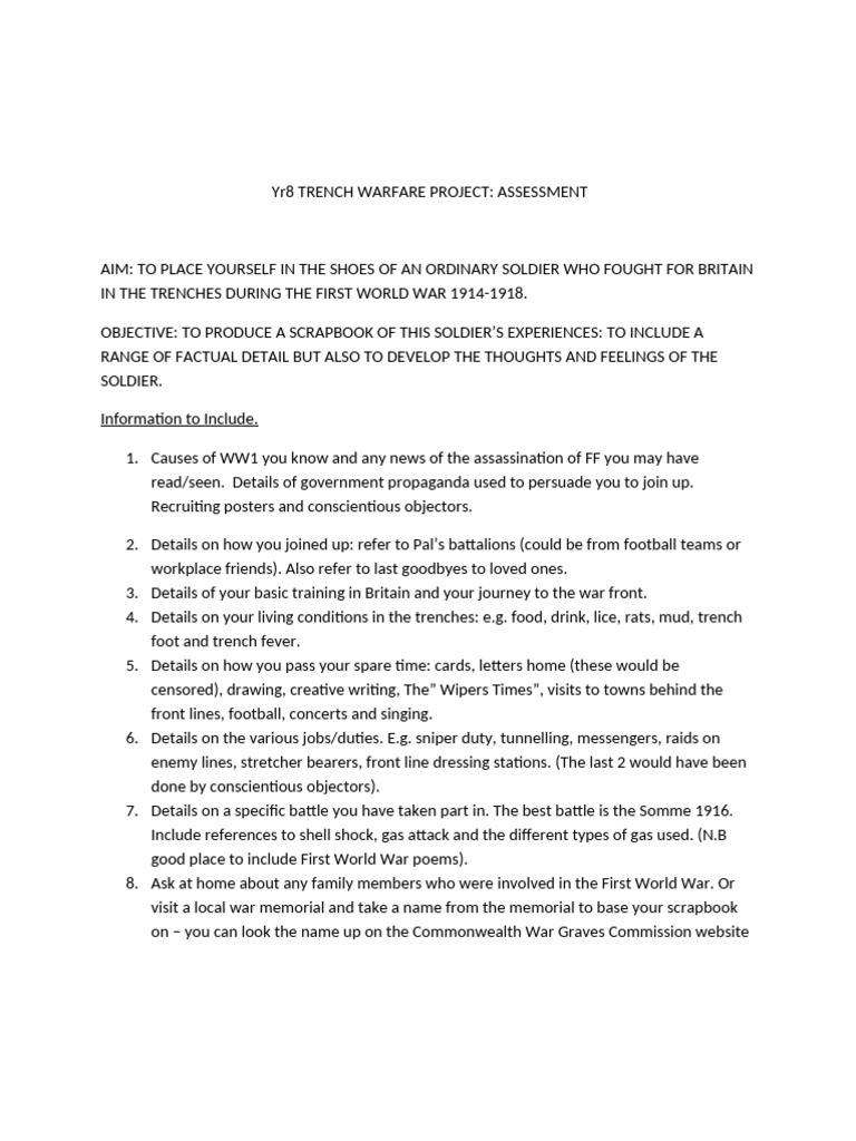 TRENCH WARFARE PROJECT Instruction Sheet87876 | PDF | Trench Warfare | Military