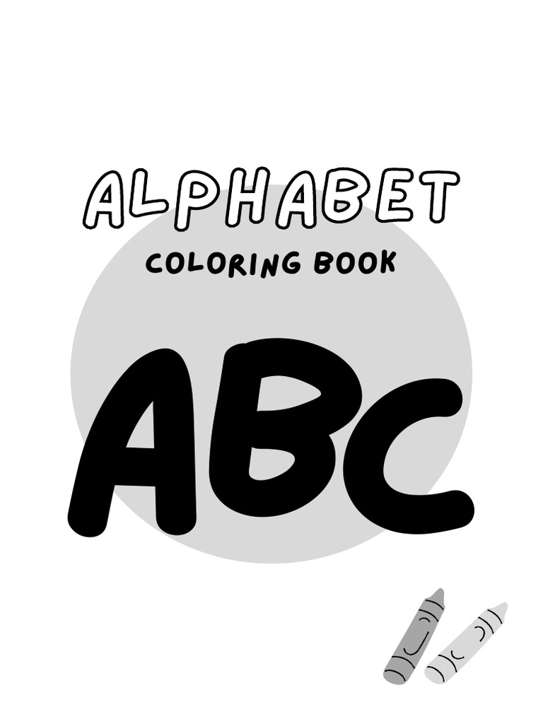 White Minimalist Alphabet Coloring Book Worksheet | PDF
