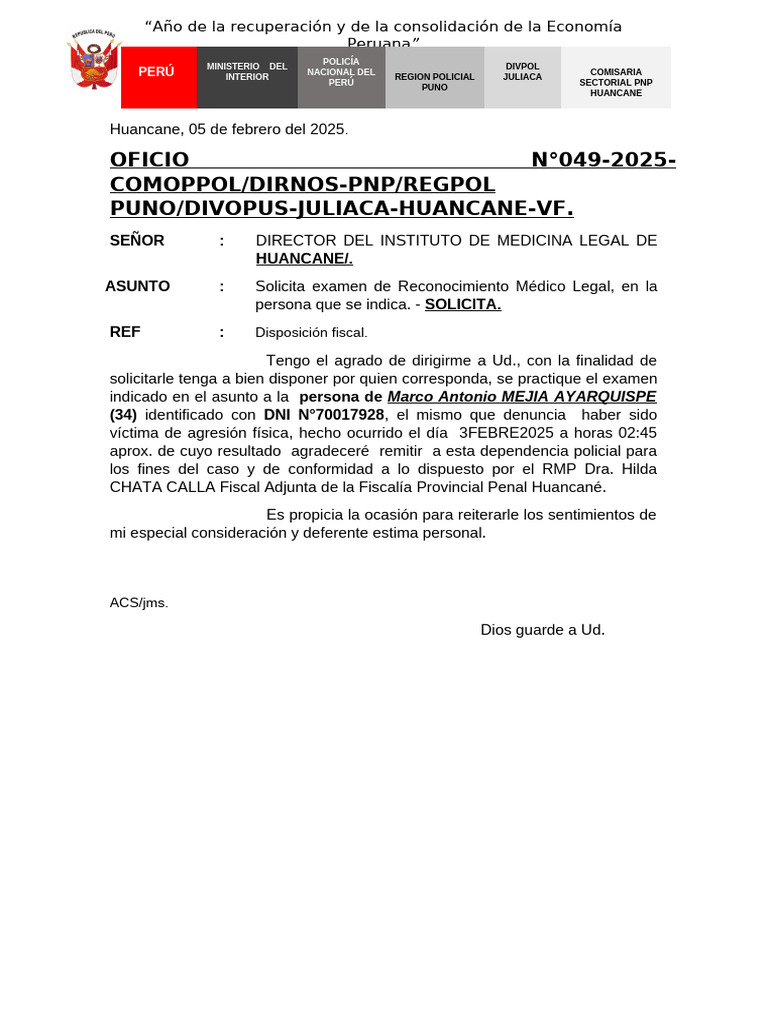 Oficio RML | PDF | Perú