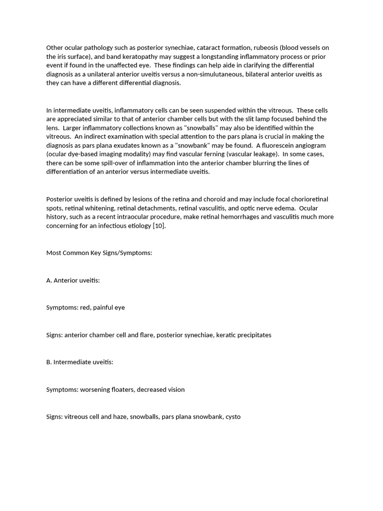 Types of Posterior Synechiae in Uveitis | PDF