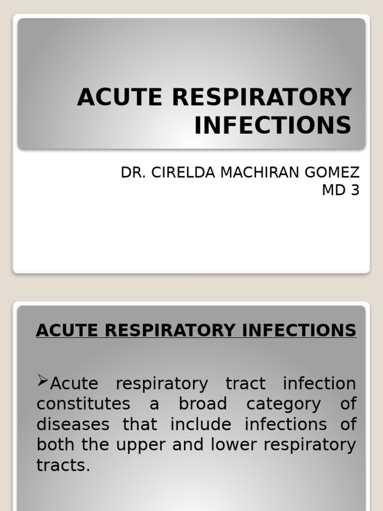 Acute Respiratory Infections-1 | PDF | Respiratory Tract | Common Cold