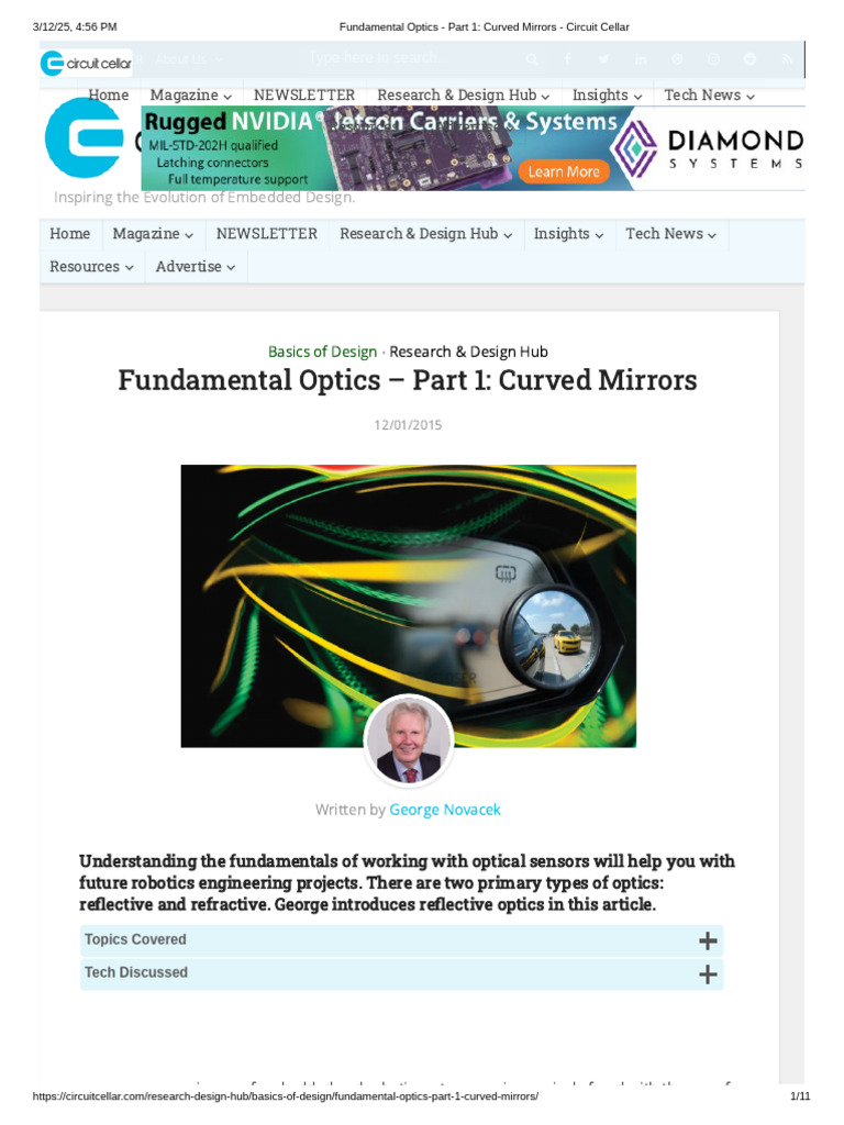 Fundamental Optics - Part 1 - Curved Mirrors - Circuit Cellar | PDF | Mirror | Electromagnetic ...