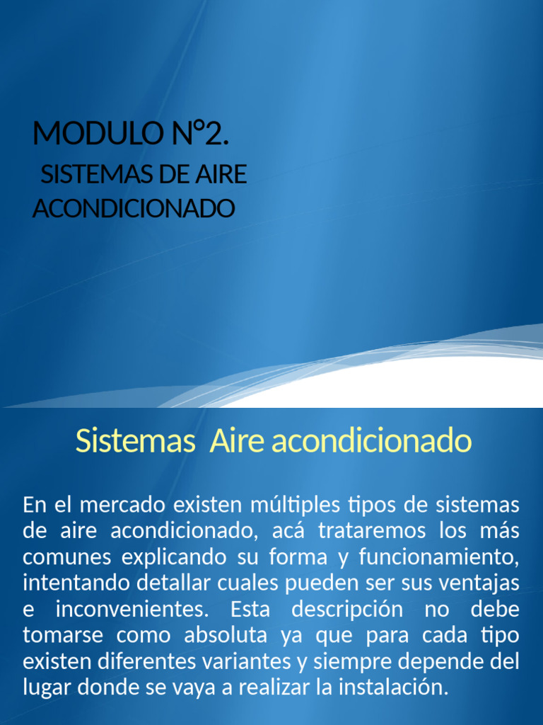 MODULO N°2. Sistema de Aire Acondicionado | PDF | Aire acondicionado | Refrigeración