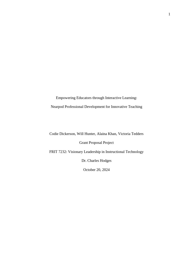 Grant Proposal - Final Draft | PDF | Differentiated Instruction | Teachers