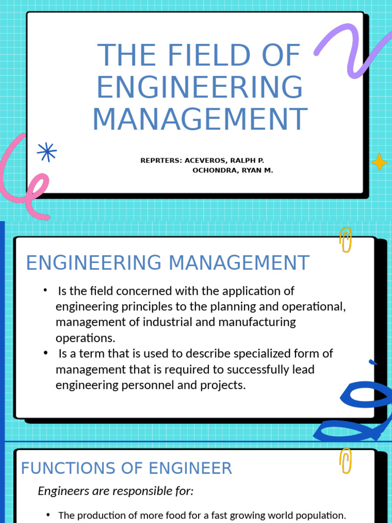 Chapter 1 Field of Engineering Management | PDF | Engineering | Engineer