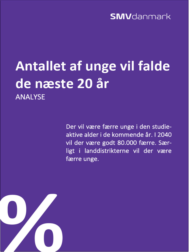 Antallet Af Unge Vil Falde de Naeste 20 Aar | PDF