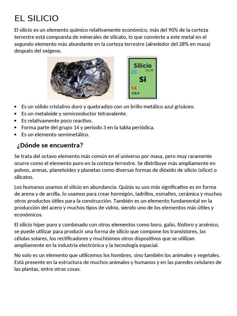 El Silicio | PDF