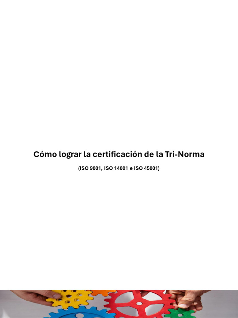 Como Lograr La Trinorma | PDF | Calidad (comercial) | Sistema de manejo ...