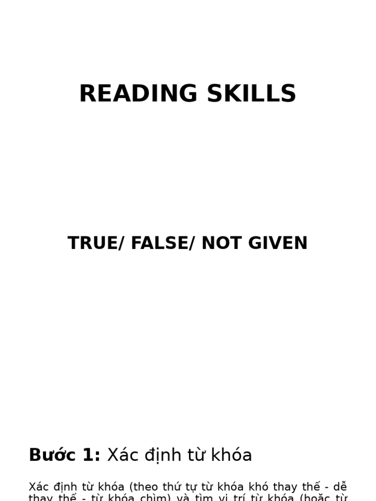 Reading Skills | PDF