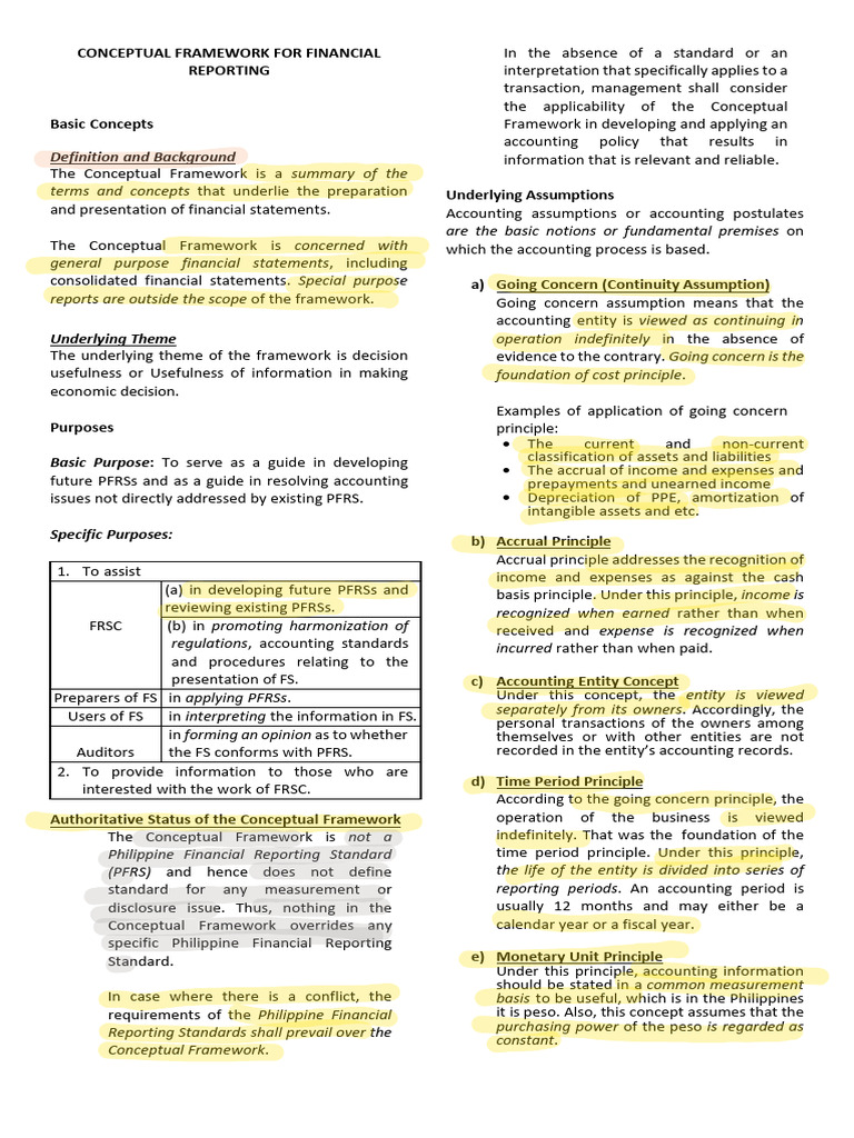 Conceptual Framework for Financial Reporting | PDF | Equity (Finance ...