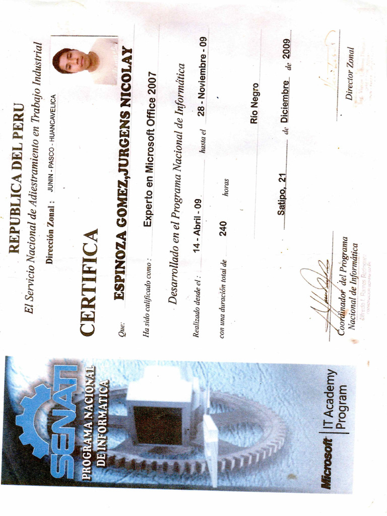 Certificado Ofimatica | PDF