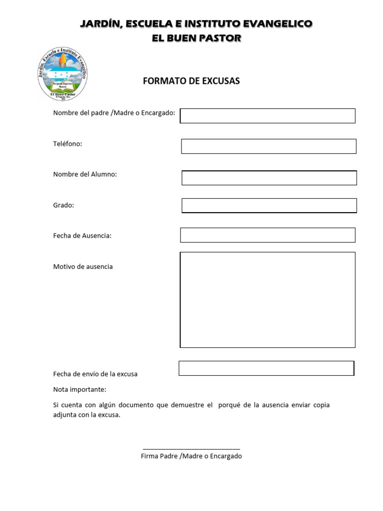 Formato de Excusas | PDF